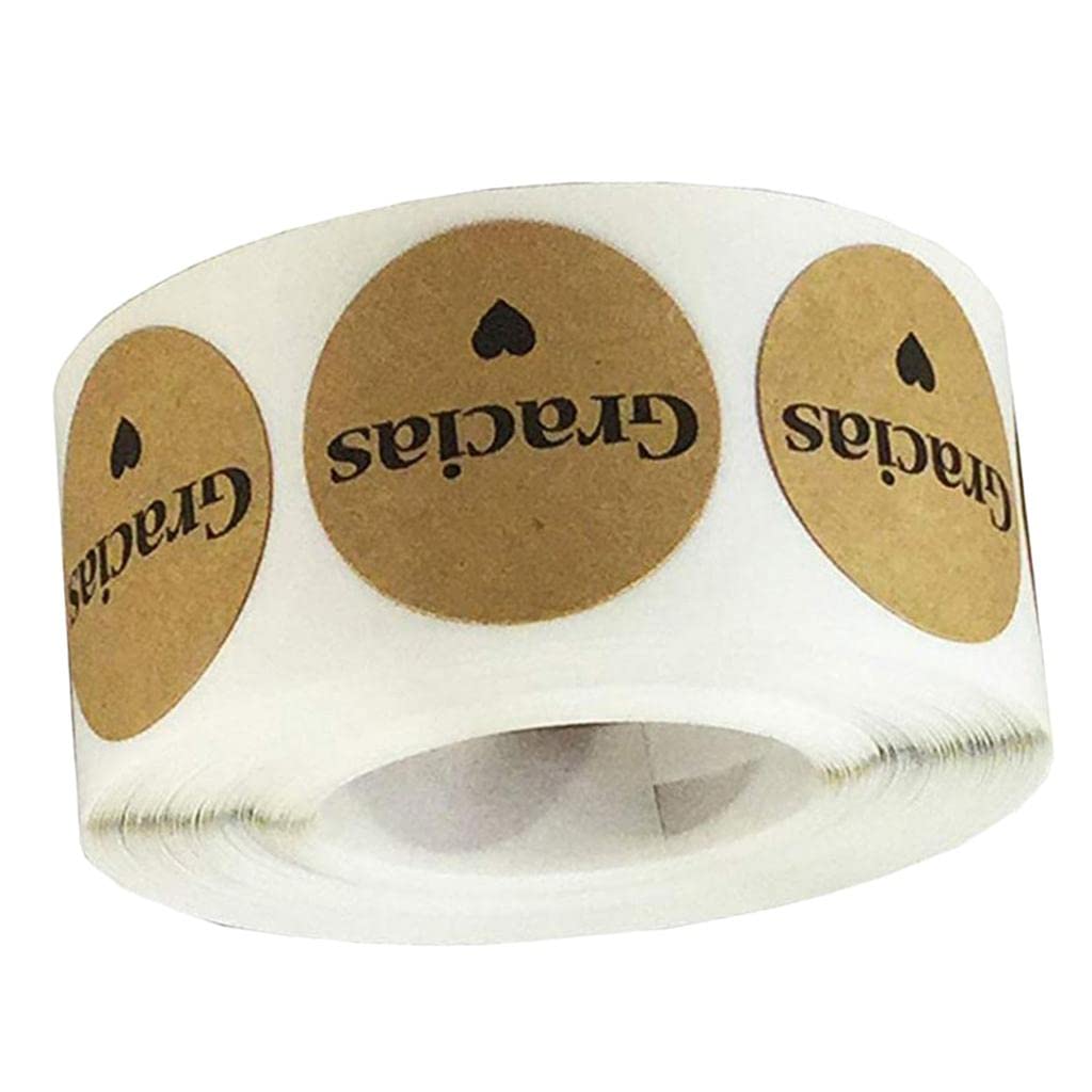 Esquirla Round Paper Spanish Gracias Thank You Stickers Label for Birthday Party