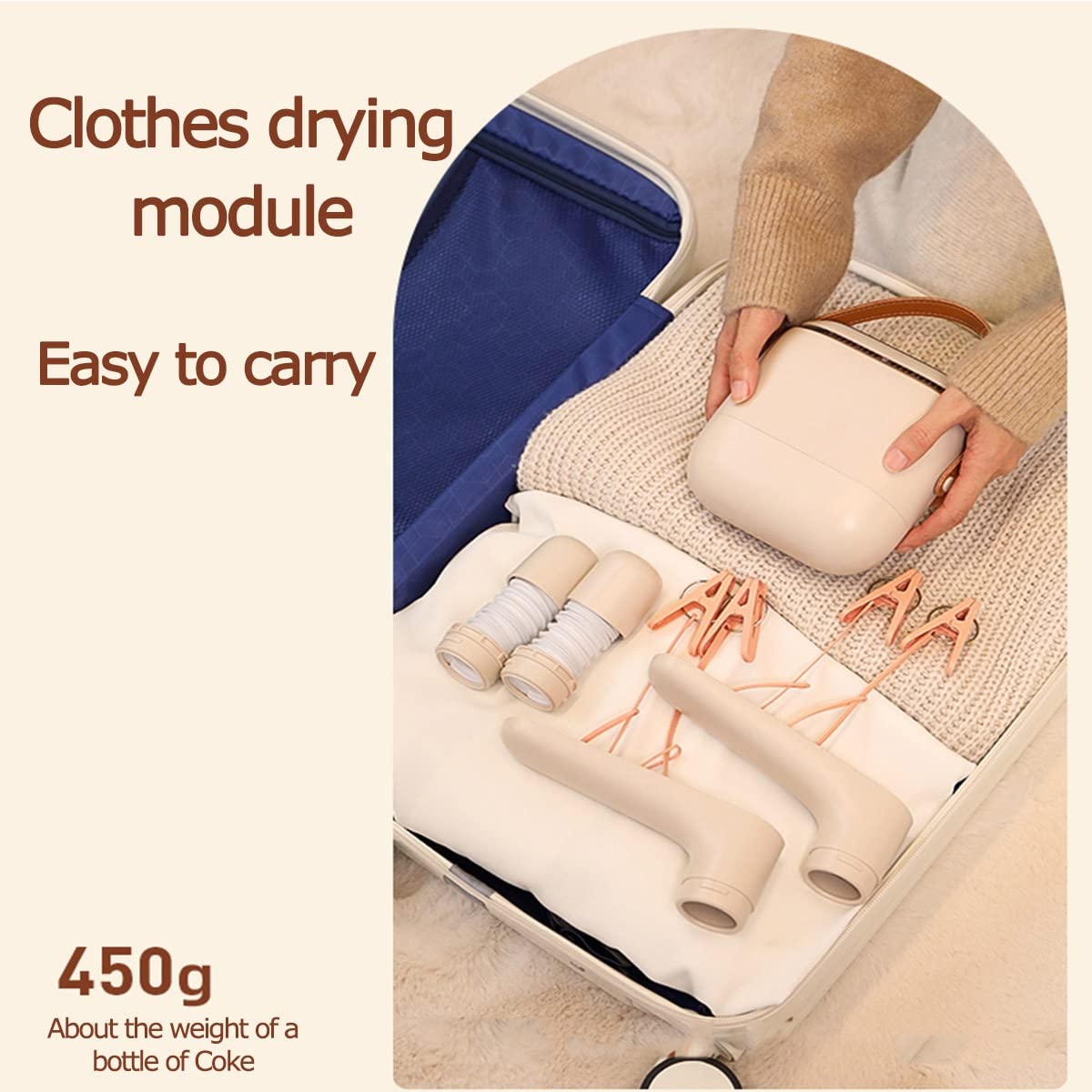 XBLTCM Mini Electric Clothes Drying Rack,Low Noise Clothes Dryer,Portable Dry Machine, Fast Dryer,for Clothes Shoes (Color : Pink)