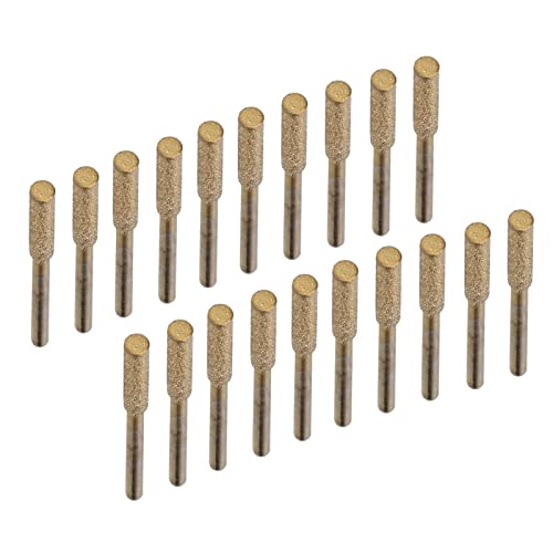 20Pcs Chainsaw Sharpener Burr Grinding Head Rotating File Sharpening Tool Set Kit(Silver 4mm) Abrasive Tool (4.8mm)