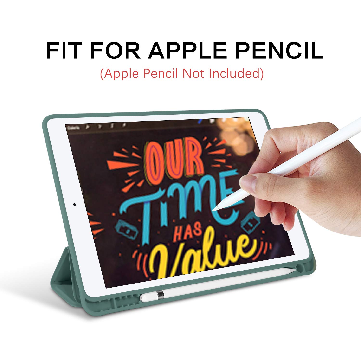BENTOBEN Case for iPad Air 10.5" (3rd Gen) 2019 / iPad Pro 10.5" 2017 with Pencil Holder, Premium Protective Tablet Case Slim Soft TPU Back Smart Cover Auto Sleep/Wake for Apple iPad Air 3, Dark Green