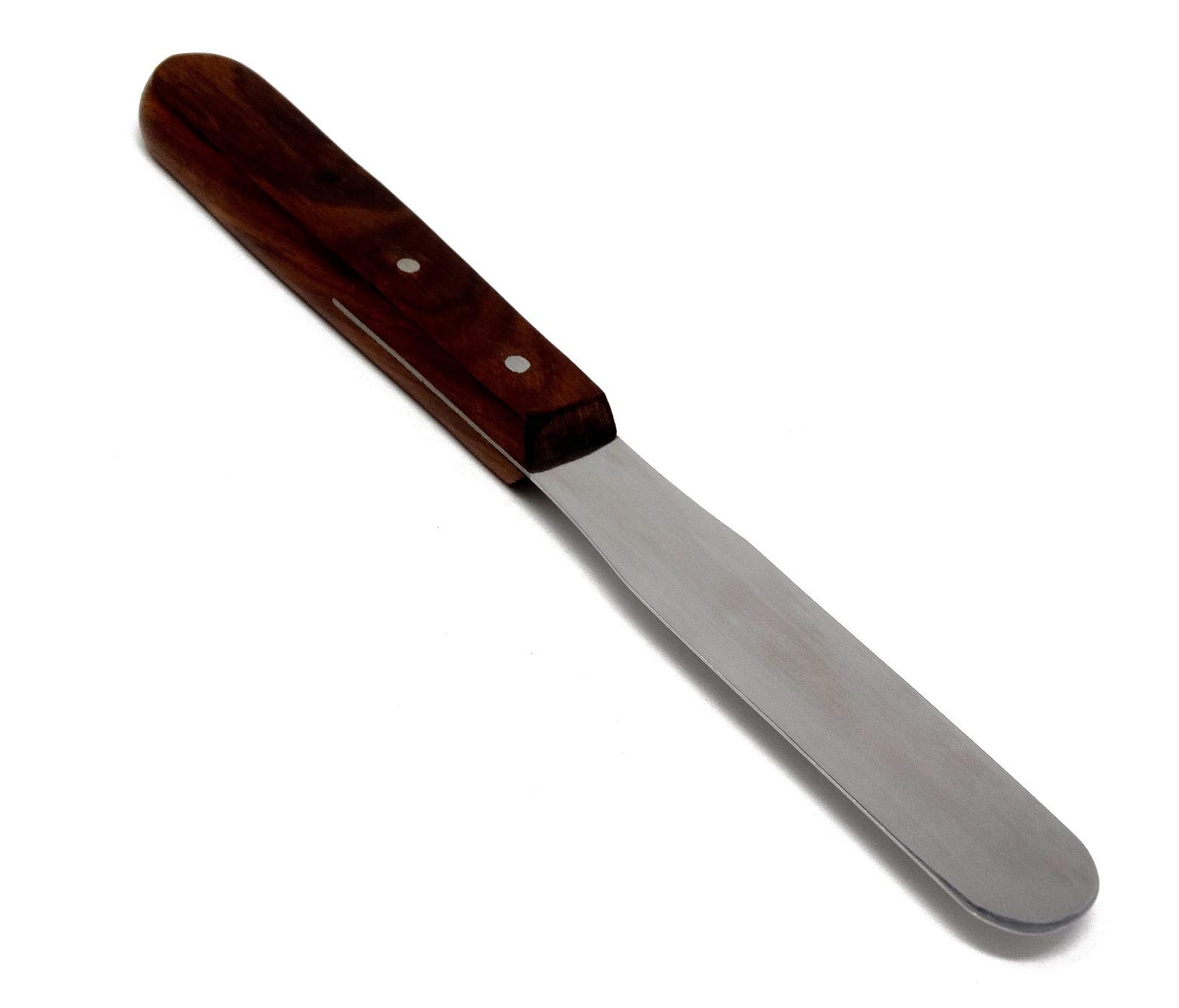 A2Z-WHS5 Stainless Steel Lab Spatula with Wooden Handle, 5" Blade, 0.88" Blade Width, 9.08" Total Length