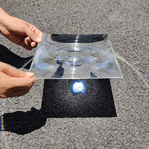 Fresnel Lens 150x150mm, Focal Length 140mm, Acrylic Lens (not Glass), for Solar Heating, Magnifiying, Optics/Visual Education
