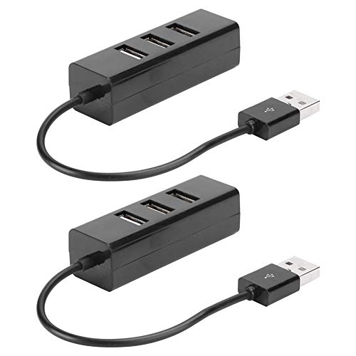 Salaty 4‑Port Hub, USB2.0 Hub 2Pcs Plug and Play for Notebooks(4USB Interface-Black, Pisa Leaning Tower Type)