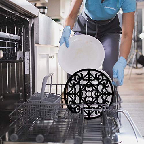 Boxiki Kitchen Silicone Trivet Mat | Trivets for Hot Dishes | Silicone Pads | Silicone Trivets | Silicone Microwave Mats | Pot Mat | Mexican Wall Decor (Black)