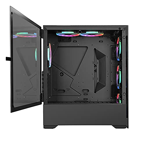 Bgears b-Voguish-RGB Gaming PC ATX case, Include: 6 x 120mm ARGB Fans, 1 x 10 Fans Controller, 1 x Remote Controller, USB3.0, Support up to EATX Motherboard, Support Graphic Card up to 380mm Long