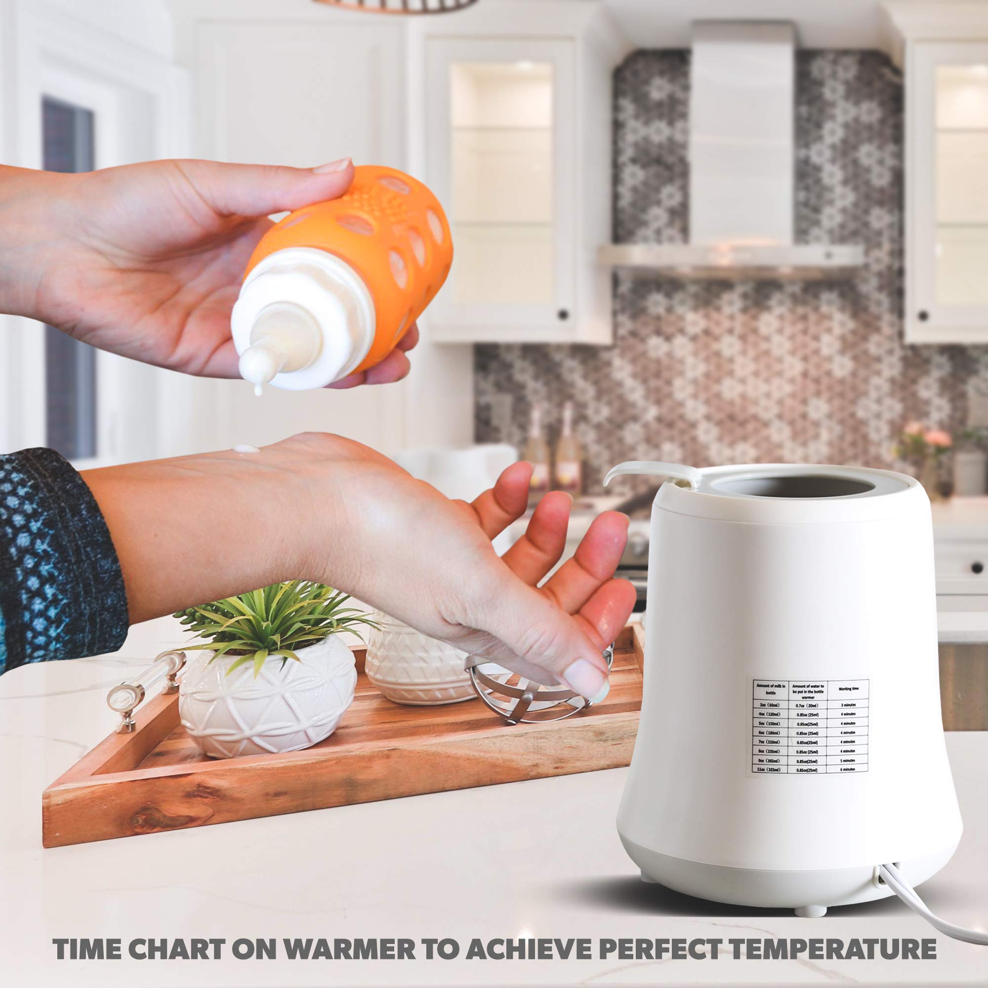 Baby Bottle Warmer - Quick Heating & Keep Warm Mode, Digital Display, Time Chart on Warmer, Heats Milk, Breast Milk, Formula, Juice, Fits Most Standard Bottles - Jool Baby