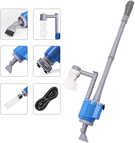 boxtech Upgraded Electric Aquarium Cleaner, 12V DC/28W Auto Fish Tank Gravel Cleaning kit 6 in 1 Change Water and Wash Sand Filter for Aquarium 10-200 Gallon