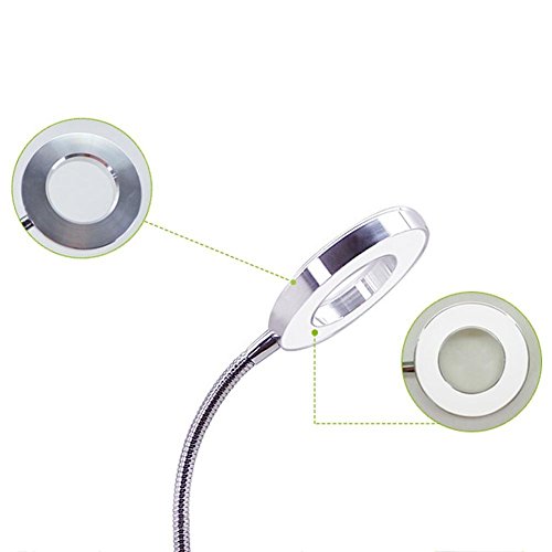 Simlug Magnifying Glass Lamp, Magnifying Light Table Base Holder USB Powered Portable Clamp Table Base Holder Desk Magnifier Lamp Ideal for Eyebrow Tattoo Tattoo