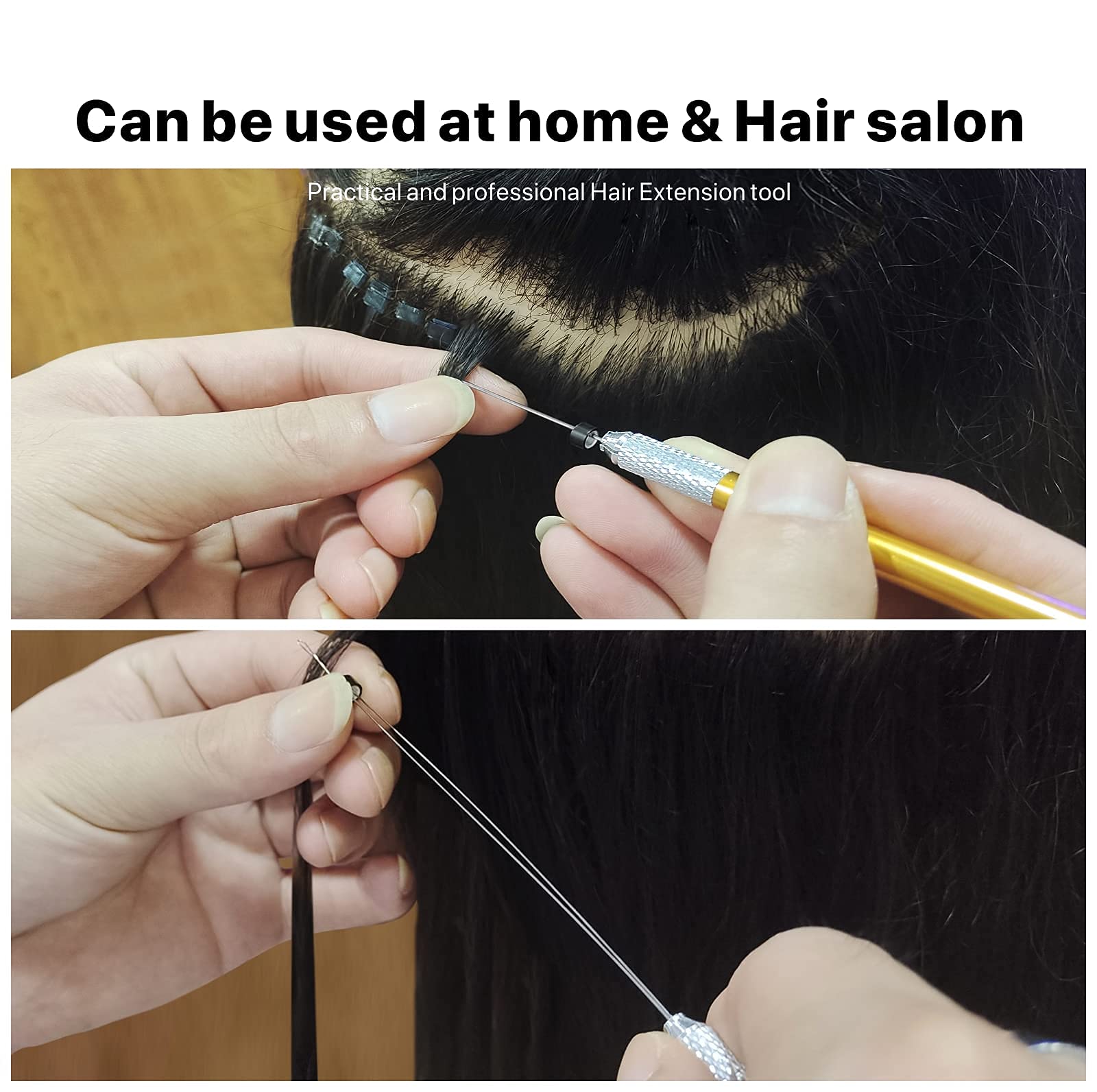 konovo Microlinks Hair Extensions Kit, Professional Tools with Hair Extension Pliers, Bead Threader, Micro Links Silicone Rings Bead 400PCS