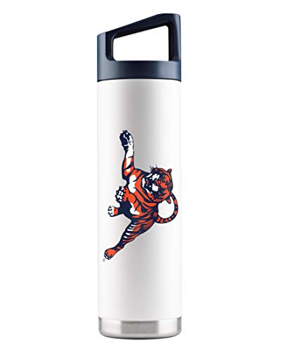 Gametime Sidekicks Auburn Tigers Stainless Steel Bottle - Insulated Water Bottle Tumbler - Copper-Lined, Vacuum Double Wall Maximum Temperature Efficiency (22oz White Tiger)