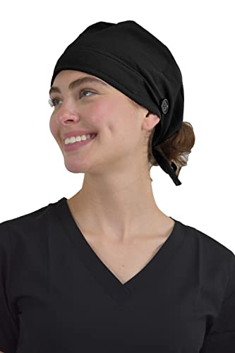 3-Pack Medical Nursing Working Scrub Cap GT Performance Women/Men One Size-Black/Black/Black-ONE Size