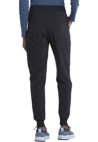 EDS Essentials Jogger Scrubs for Women, Drawstring Scrub Pants DK065, M, Black
