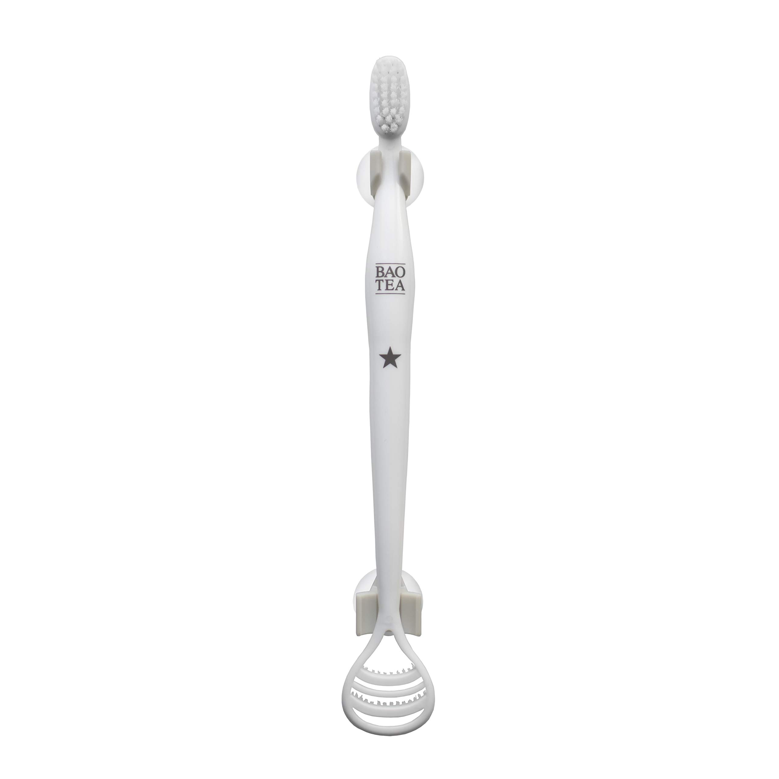 BAO TEA - Universal Manual Toothbrush Holder - Elevated Style - Suction Cup Mirror Mount