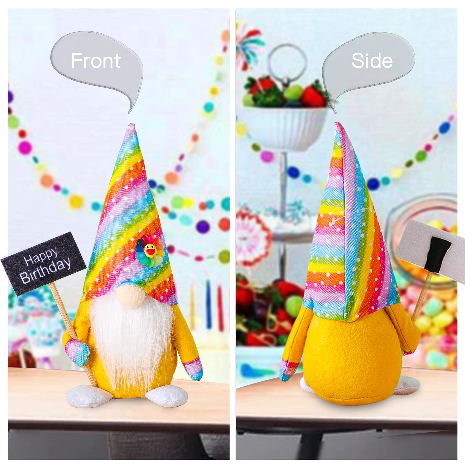 2pcs Birthday Gnomes Swedish Tomte Gnome Decor Birthday Gifts Handmade Scandinavian Garden Gnomes Valentines Day Tiered Tray Decorations