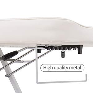 Lovpear Adjustable Massage Bed Waxing Table for Profeesioanl Tattoo Chair Eyelash Chair Salon Spa Equipment(White)