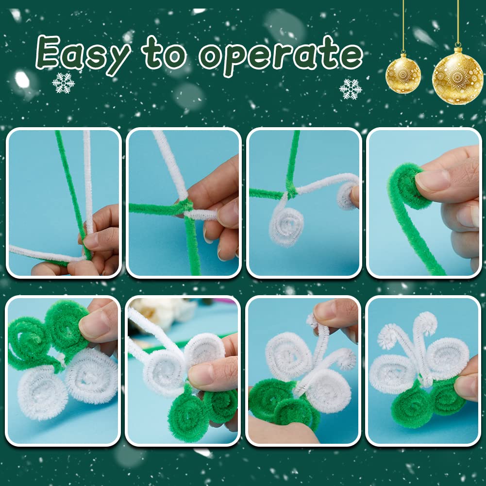 150 PCS Pipe Cleaner Chenille Stem + Scissors,White Pipe Cleaner for Crafts Easy Disposable Cleaning - 6mm x 12" for DIY Art Craft Decorations