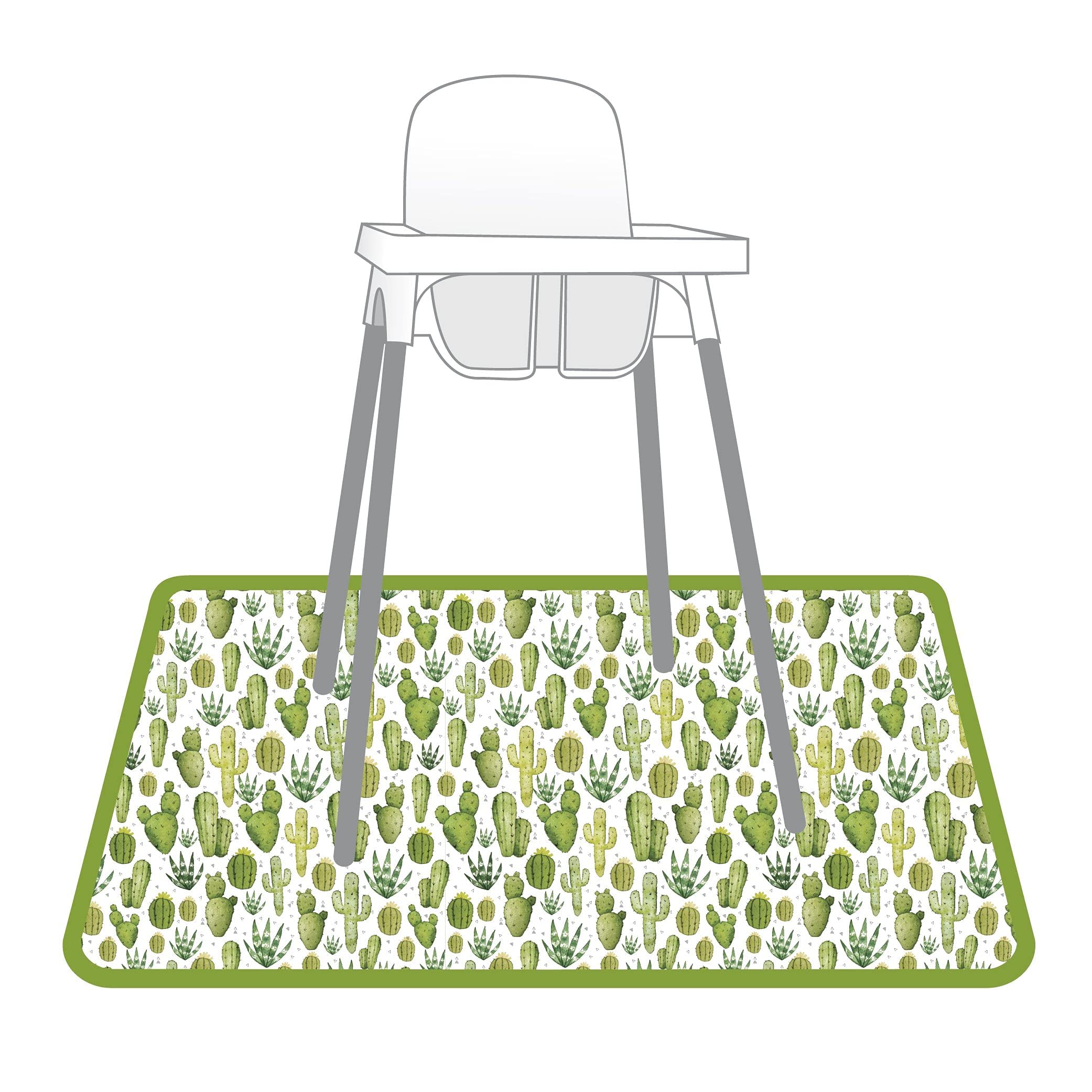 BapronBaby Desert Cactus Splash Mat - Waterproof Catch-All for Under High Chairs, Floors, Tables, Playtime or Arts & Crafts - Machine Washable - 45" x 45β