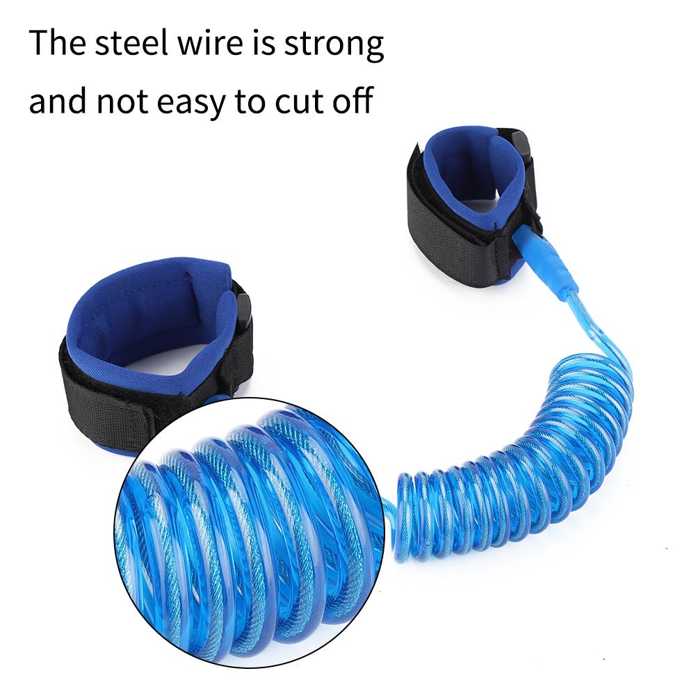Anti Lost Wrist Link, Toddler Wrist Leash, Child Safety Wrist Leash, Anti Lost Rope Walking Harness for Kids, Maximum Length 1.5m (Blue+Orange)