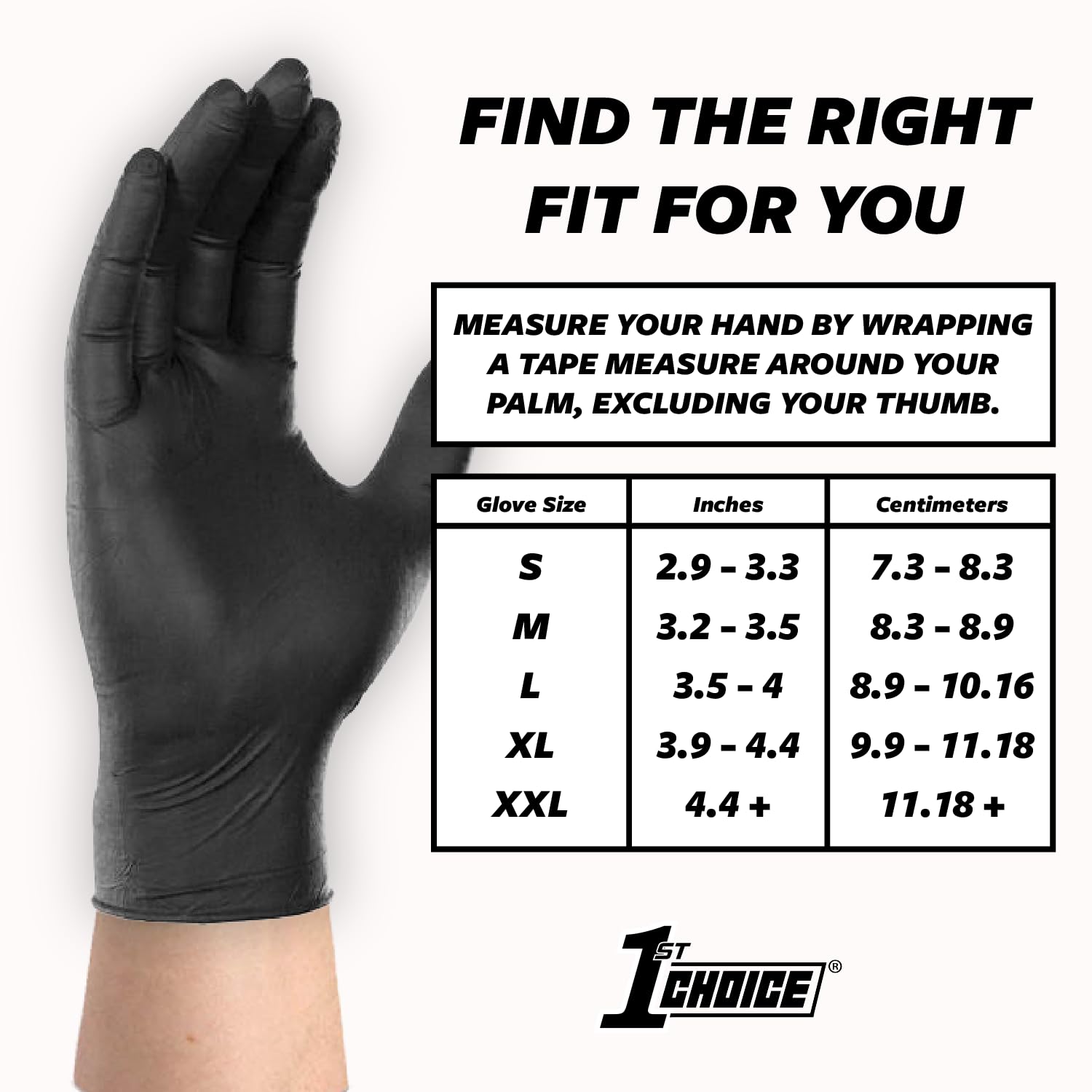1st Choice Black Gloves Disposable Latex Free - Nitrile Gloves Large Black Nitrile Gloves for Cooking - 6 mil, Box of 100