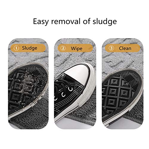 smabee Indoor Doormat Front Door Mat 17"x28", Keeps Your Floors Clean, Half Round Entrance Mat for Outdoors Toilet Patio Kitchen Bedroom (Gray)