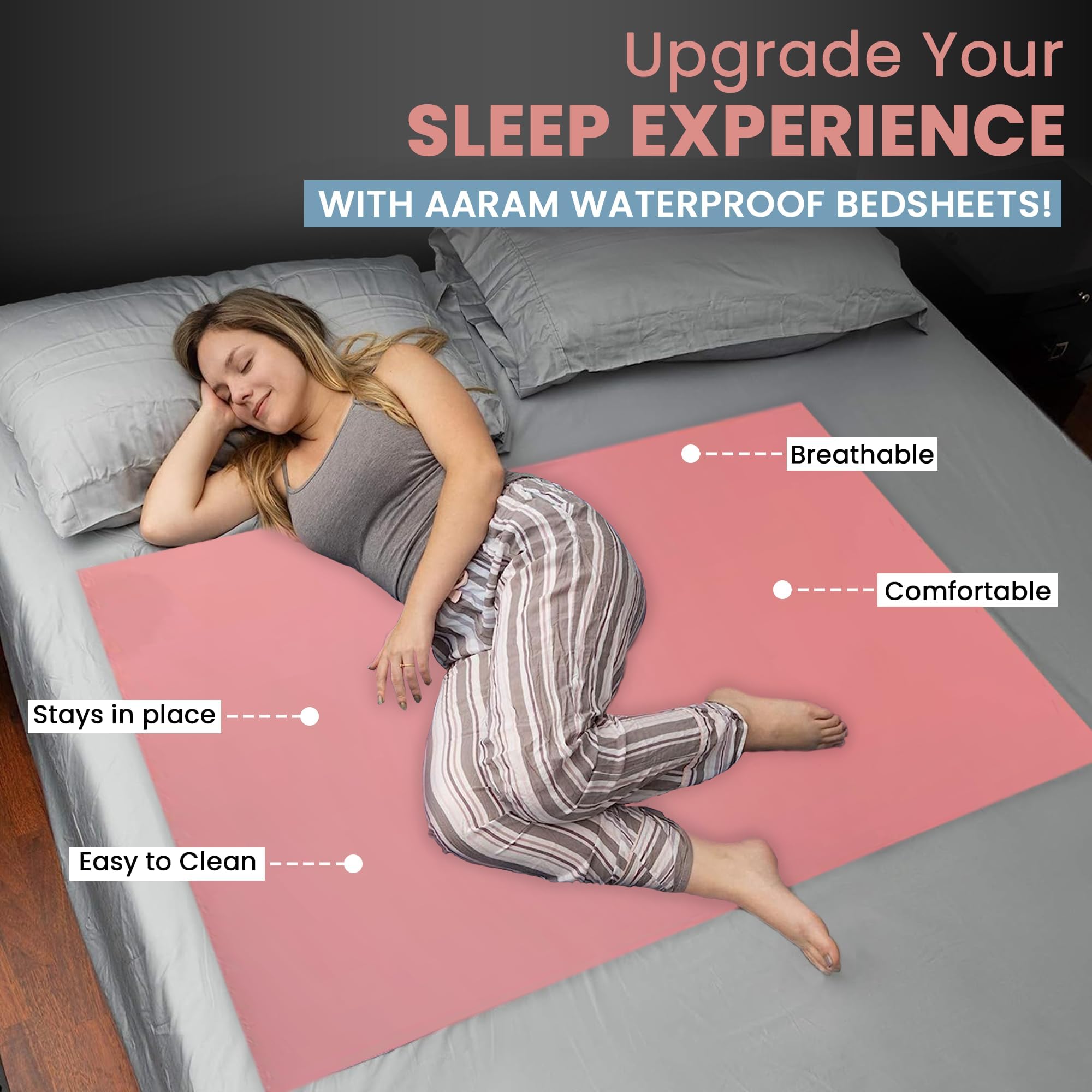 Aaram Ultrasoft Infant Waterproof Dry Rubber Bed Sheet Cover/Toddler Sleeping Mattress Protector/Urine Non-Absorbent Reusable Crib Mat (2 Meter) (78 x 36 Inches) (200 x 90 cm)