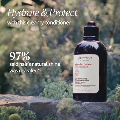 L'OCCITANE Intensive Repair Conditioner Refill 16.9 fl. oz.: Shinier + Stronger Hair, Infused with 100% Natural Essential Oils, For Damaged + Color-Treated Hair