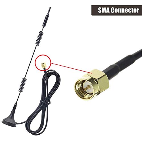 EJOYS Dual Band WiFi 2.4GHz 5GHz 5.8GHz 12dBi Magnetic Base SMA Male Antenna for WiFi Router Signal Booster Repeater Range Extender Wireless Network Card USB Adapter Security IP Camera- 2Pack