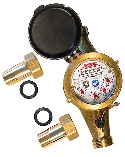 3/4” Water Meter: Lead Free Brass, NSF Certified, Multi-Jet, Gallons (Horizontal Installation)