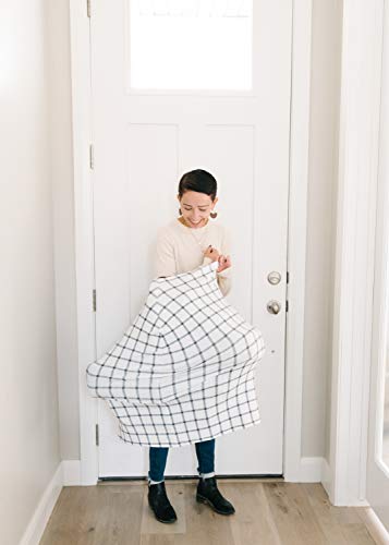 Baby Car Seat Cover Canopy and Nursing Cover Multi-Use Stretchy 5 in 1 Gift "Ledger" by Copper Pearl