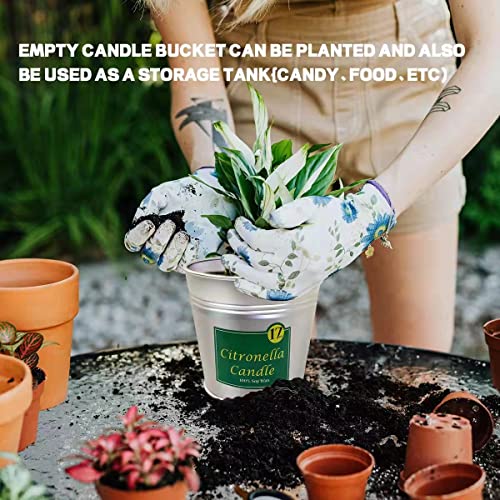 2 Packs Large Citronella Candles Outdoor Indoor, 17oz 3-Wick Aromatherapy Candles for Yard Patio, Soy Wax Bucket Candles for Summer Gift