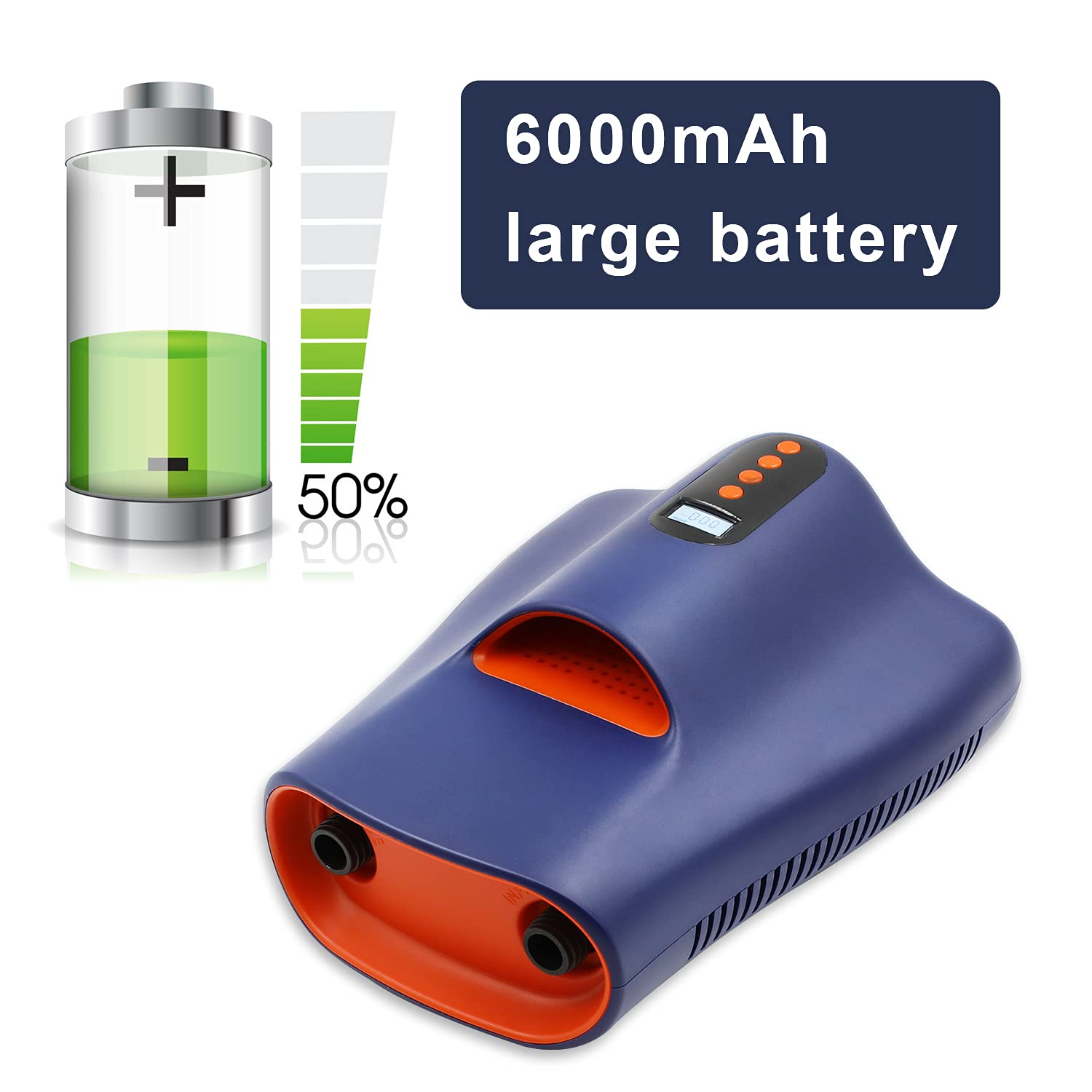 16PSI Rechargeable Sup Air Pump Cordless Paddle Board Pump Portable with Carry Bag,Auto-Off Feature, Inflator & Deflator for Isup Kayak Boat Pool Raft Tent Inflatables