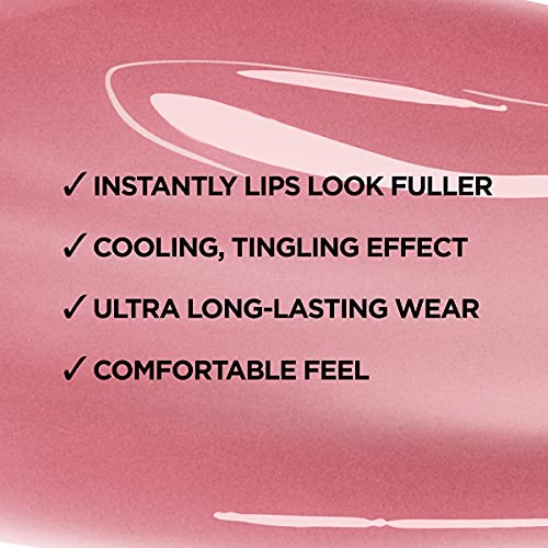 L’Oréal Paris Infallible Pro Gloss Plump Lip Gloss with Hyaluronic Acid, Long Lasting Plumping Shine, Lips Look Instantly Fuller and More Plump, Moonlit Rose, 0.21 fl. oz.