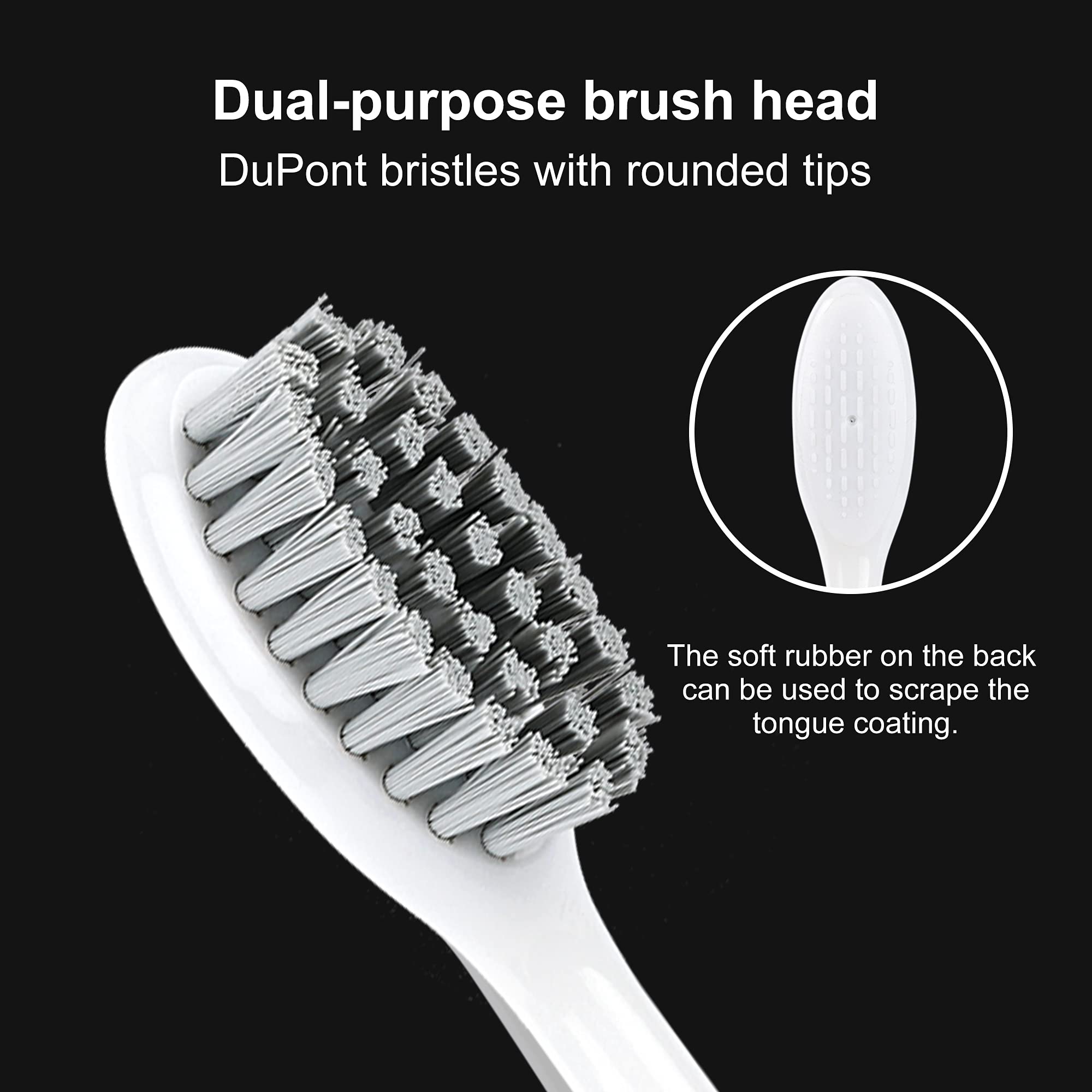 Flexforce Electric Toothbrush Suitable for Children and Adults with Replaceable AAA Battery and Brush Head, Metal Handle, Dupont Soft Hair, 180 Days, V1, Black