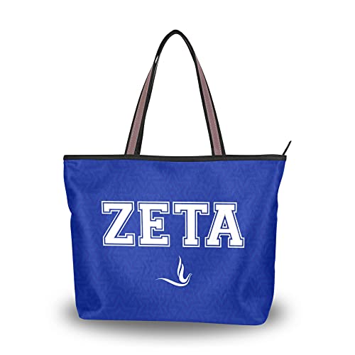 BBGREEK Zeta Phi Beta Paraphernalia - Market Tote or Shoulder Bag - Letters - Sorority Gifts for Women - Official Vendor