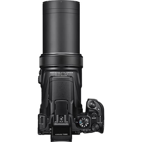 Nikon Intl. COOLPIX P1000 Digital Camera MFR 26522 Video Making Bundle + 128GB High Speed V30 Memory + LED Light, Shotgun Mic, Video U-Bracket + Bag, HD Filters and More