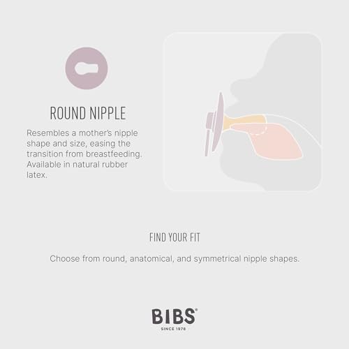 BIBS Pacifiers Colour Collection | Natural Rubber Baby Pacifier | Set of 2 BPA-Free Soothers | Made in Denmark | 6+ Months (Pack of 2) | Cloud