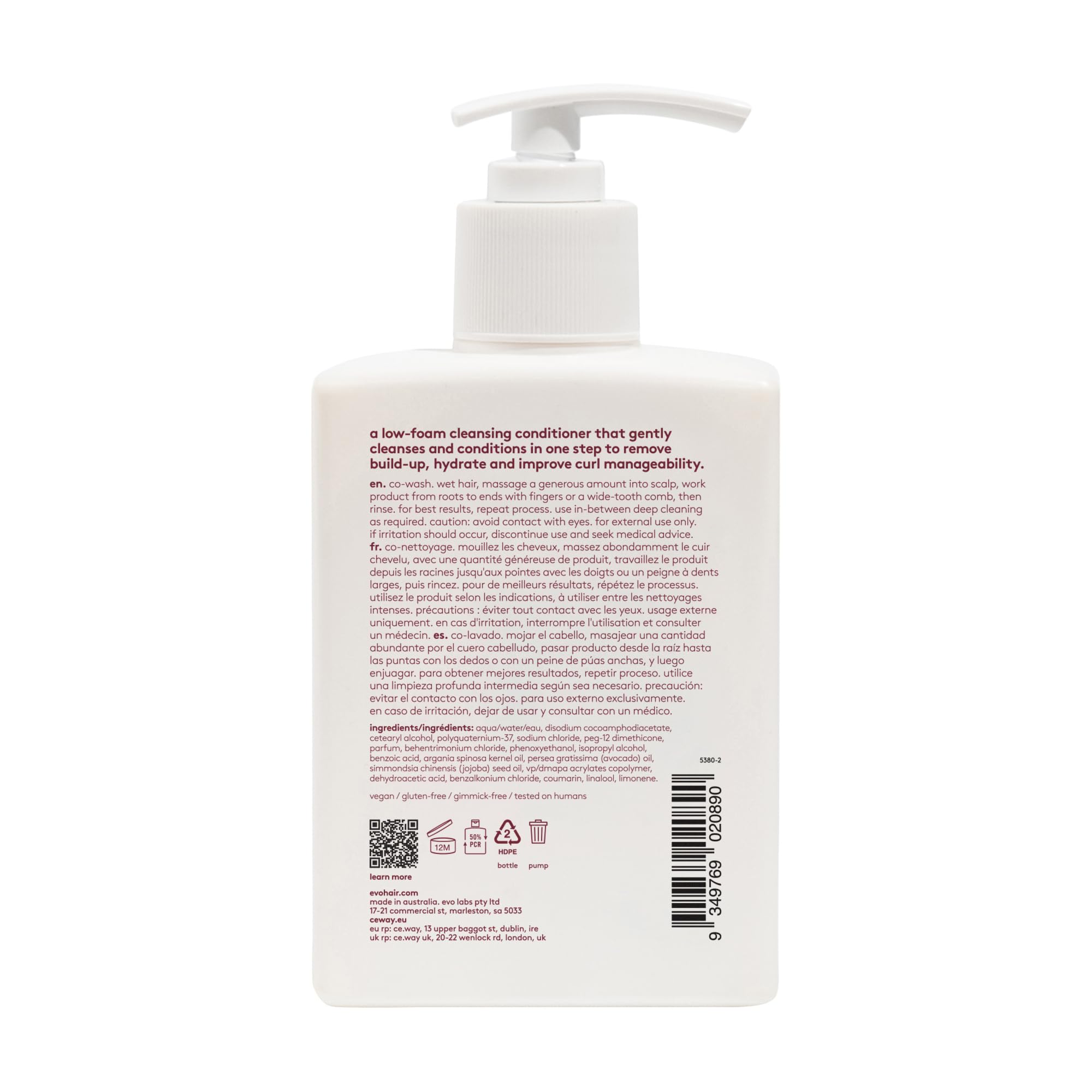 EVO Heads Will Roll Cleansing Conditioner for Curly Hair - Moisturizing Curl Defining & Frizz Eliminating - 300ml / 10.1fl.oz