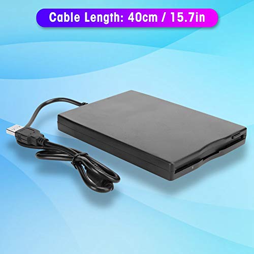 Floppy Disk Reader, Portable USB Floppy Drive 3.5 inch Ultra-Thin Card Reader, 12 Mbps 250 Kbits(720KB), USB External Floppy Drive Disk for Windows 10/7 / Vista/Windows 8 / XP/SE / 98
