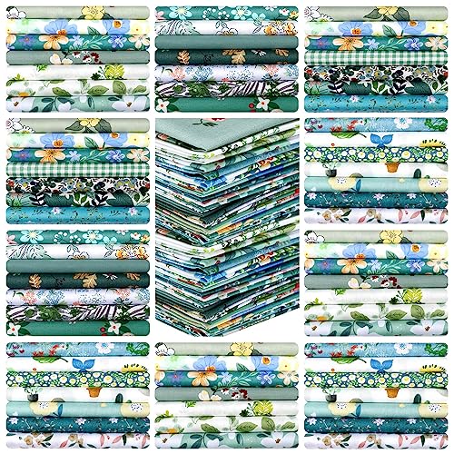 70 Pcs 10 x 10 Inch Cotton Fabric Square No Repeat Patchwork Fabrics Multi Color Printed Floral Square Patchwork Fabric Quilting Fabric Bundles for DIY Crafts Cloths Handmade Accessory (Fresh Style)