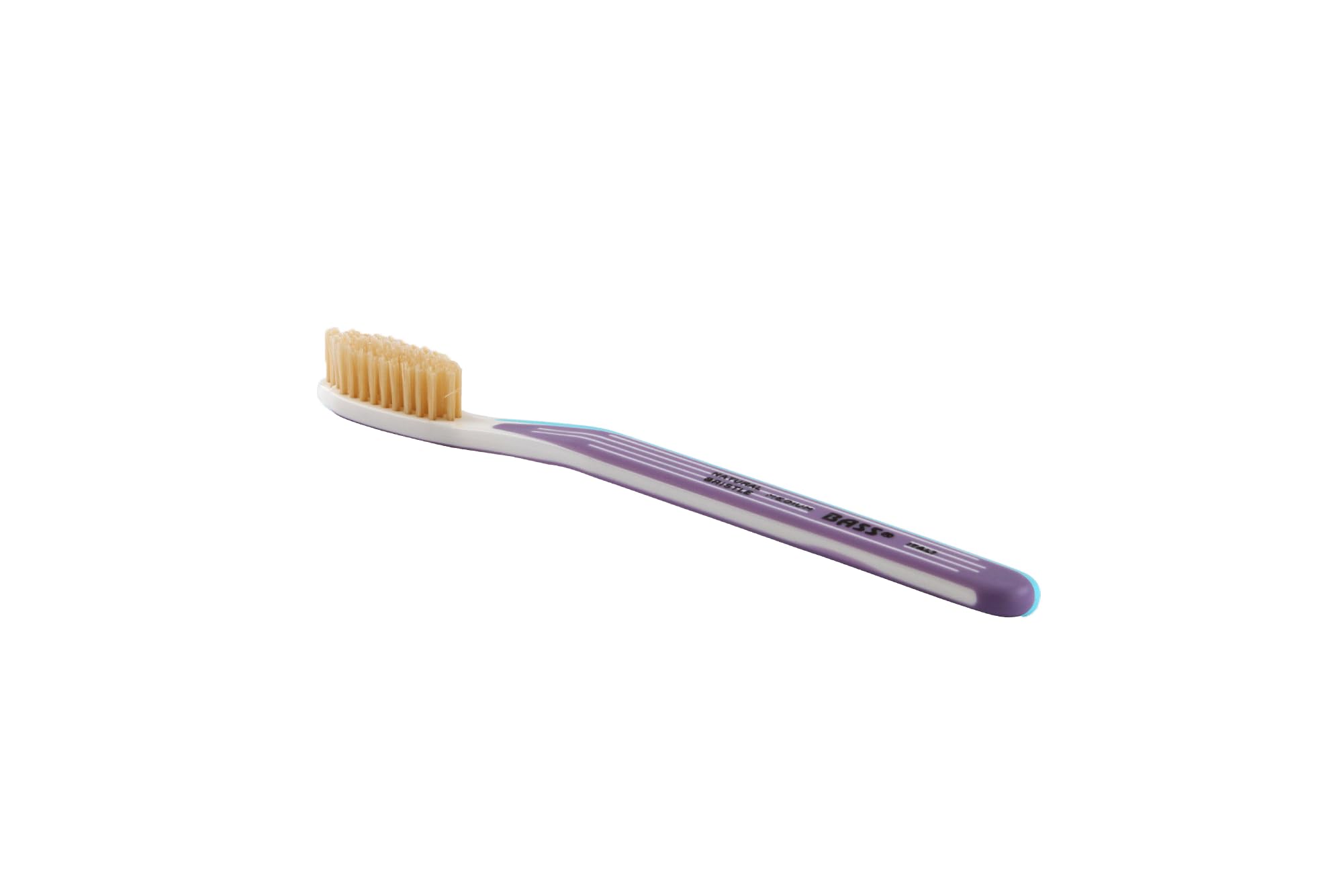 Bass Brushes | Toothbrush | Dental Grade Natural Bristle | Premium Acrylic Handle | Royal Purple Pinstripe Finish | Model TB3 - RLP
