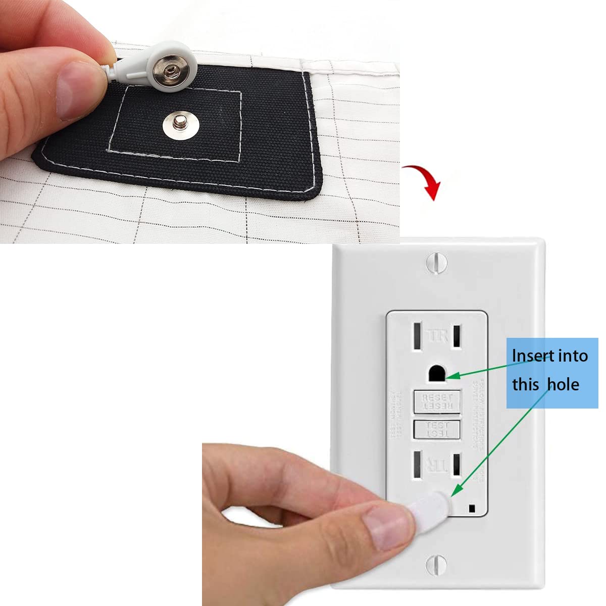2 Pack Grounding Cords,Replacement Grounding Cable Accessories for Grounding Sheets,Fits All Popular Brands White(15 Ft)