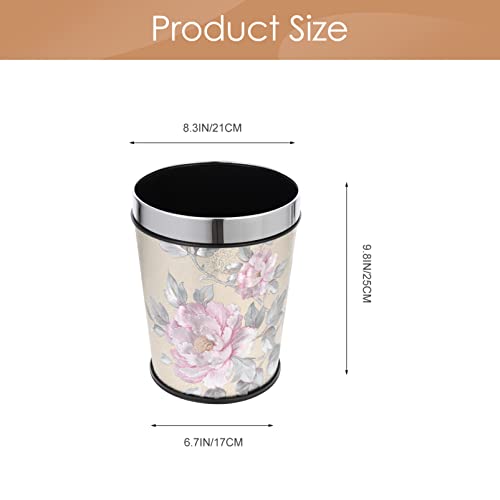 2pcsgarbage Kitchen Small Dorms Trash Open Office Hotel Practical Household Room Decorative and Multi-Function Furnishing for Garbage Basket Can Steel Rubbish Round Living