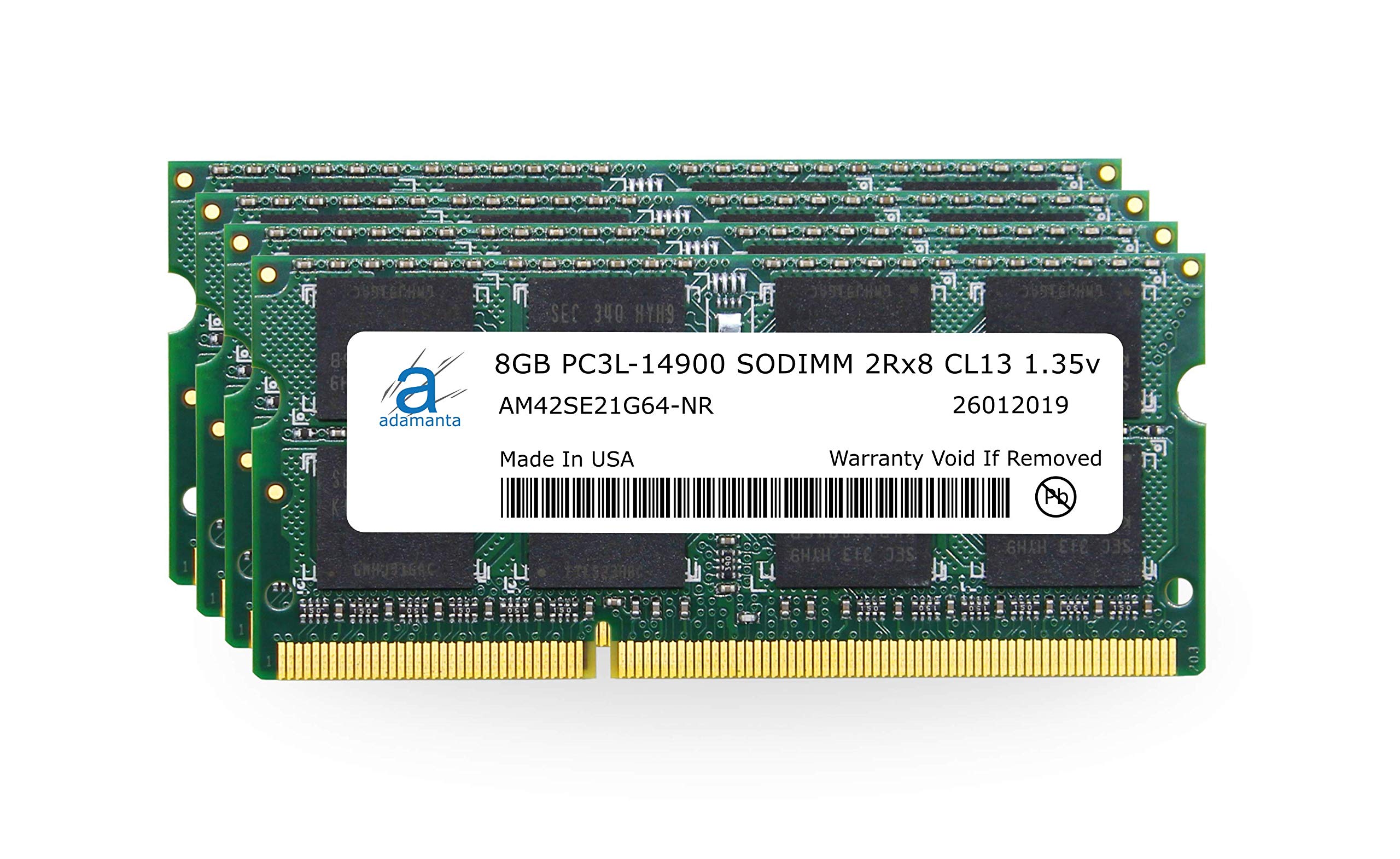 Adamanta 32GB (4x8GB) Apple Memory Upgrade Compatible with Late 2015 iMac 27" Retina 5K Display DDR3/DDR3L 1867Mhz PC3L-14900 SODIMM 2Rx8 CL13 1.35v RAM DRAM