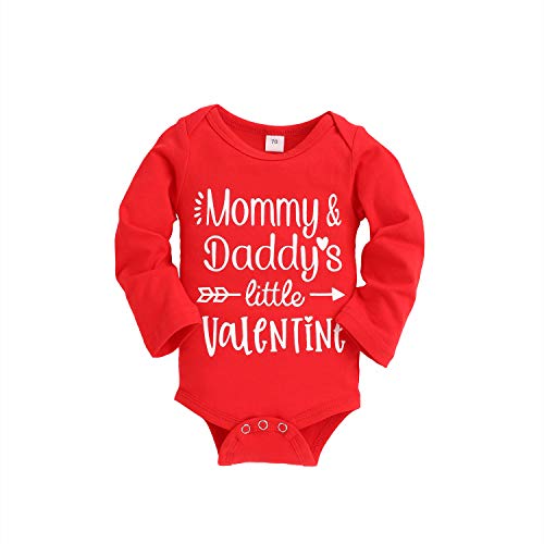 bilison Baby Boy Girl Valentine's Day Clothes Mommy and Daddy's Little Valentine Outfits