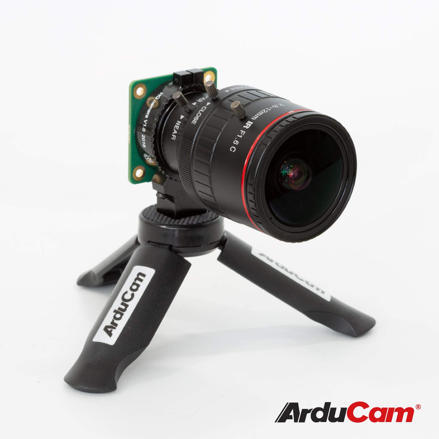 Arducam 2.8-12mm Varifocal C-Mount Lens for Raspberry Pi HQ Camera, with C-CS Adapter, Industrial Telephoto Lens