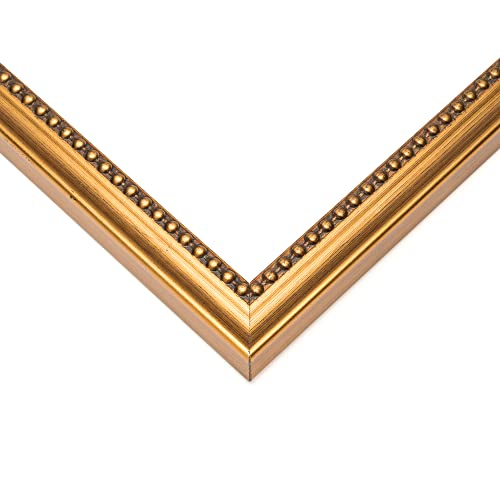 27x38 Frame Gold Real Wood Picture Frame Width 0.75 Inches | Interior Frame Depth 0.5 Inches | Liscio Oro Traditional Photo Frame Complete with UV Acrylic, Foam Board Backing & Hanging Hardware