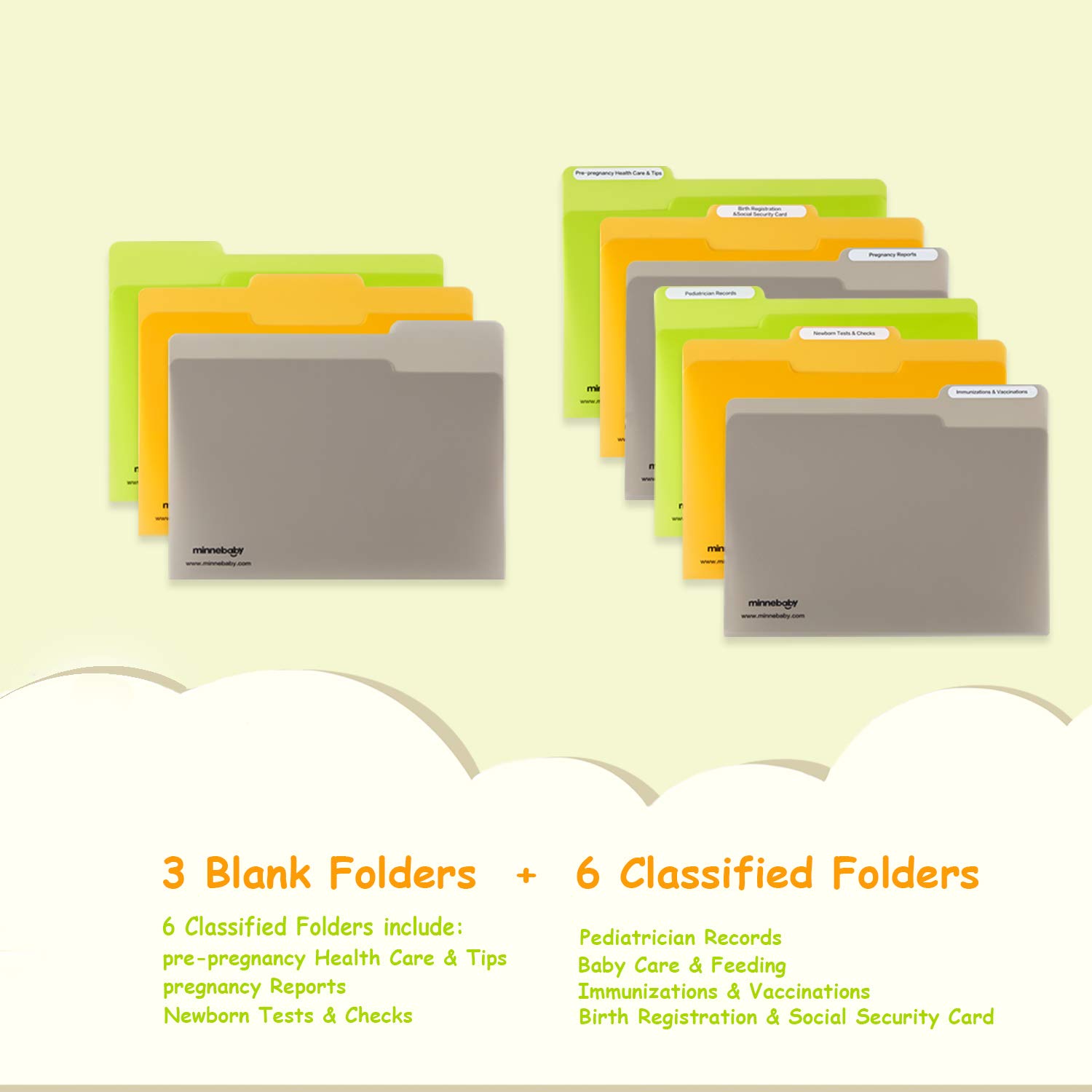 Baby Document Organizer, Baby Briefcase with 9 Folders
