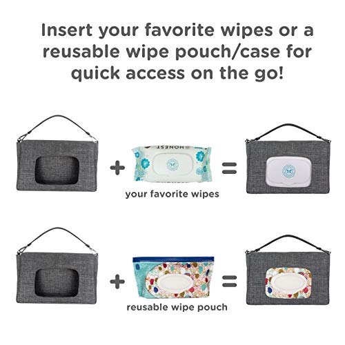 liuliuby Crossbody Diaper Clutch - Diaper Pouch, Small Diaper Bag, Wristlet (Heather Gray)