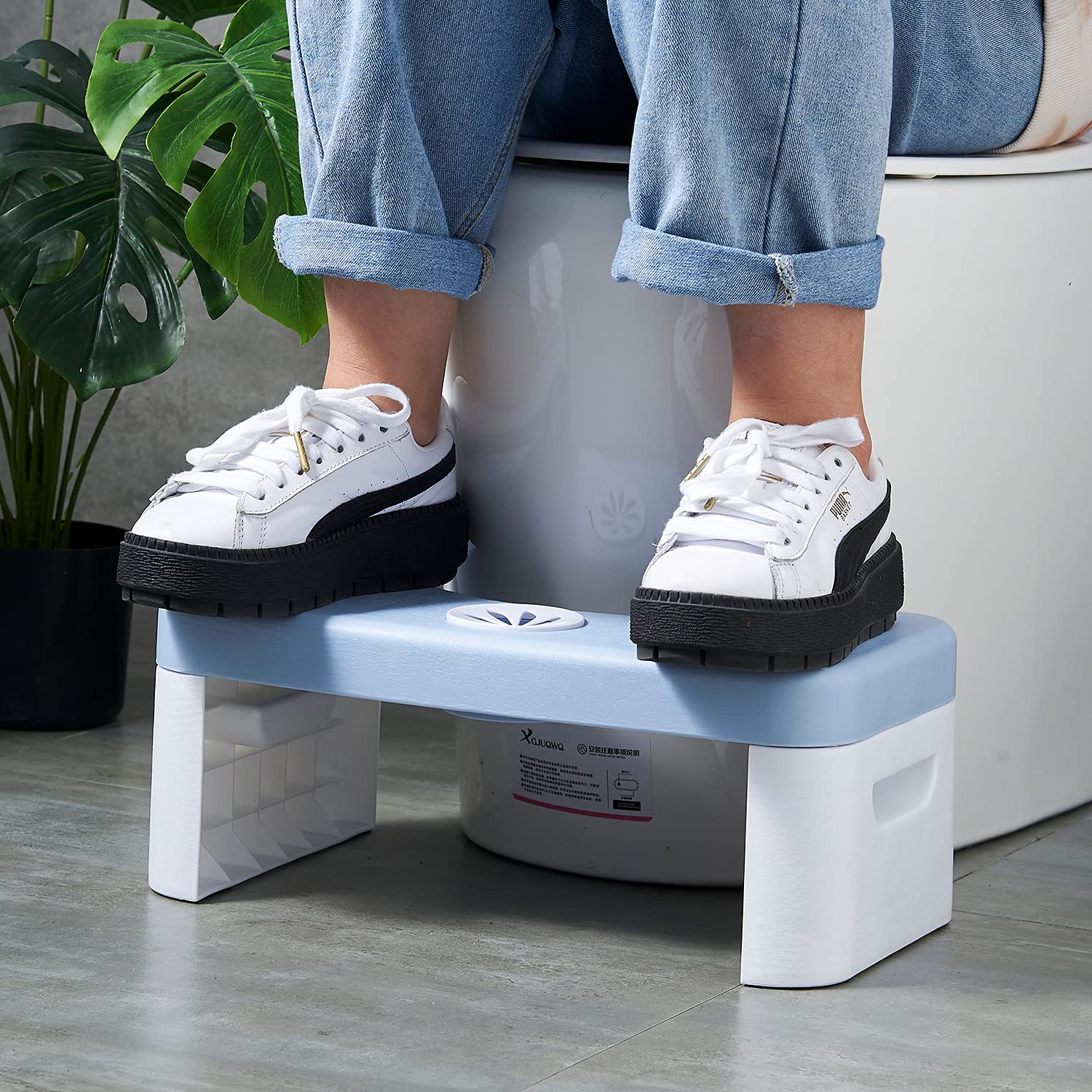 Folding Toilet Stool, Toilet Step Stool, Toilet Assistance Steps, Bathroom Toilet Stool, Kids Tot Step Stool, Fits All Toilets, Folds for Easy Storage