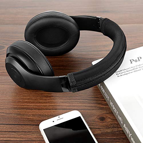 Geekria Headband Cover Compatible with Beats Studio 3, Studio 2 Headphones, Head Cushion Pad Protector, Replacement Repair Part, Sweat Cover, Easy DIY Installation No Tool Needed (Black)